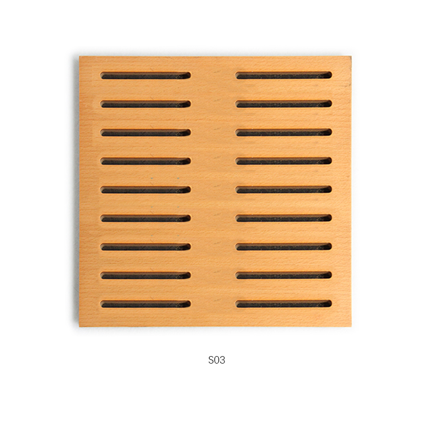 Panel acústico de madera ranurada de Noise Solutions para varios ...